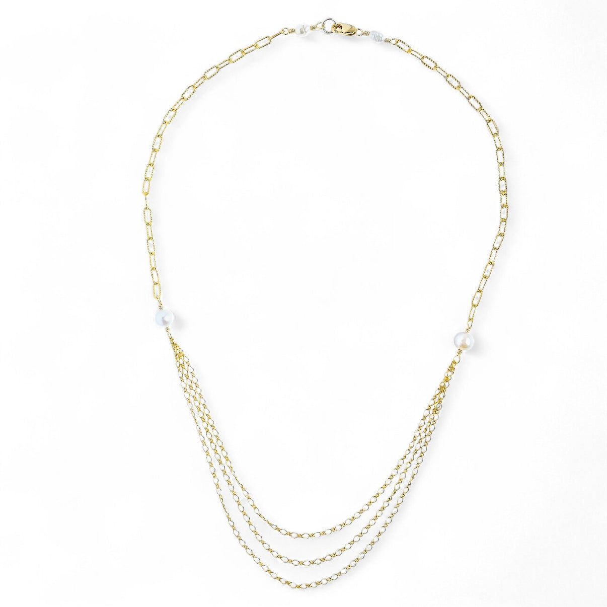 Gold Three Chain Necklace – STV Jewelry